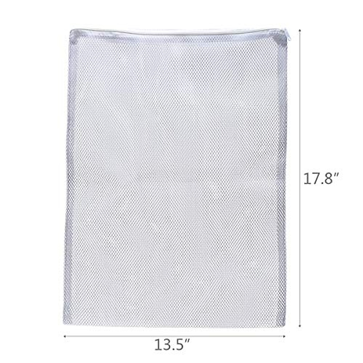 ALEGI Large Filter Media Bags,Aquarium Mesh Bags with Plastic Zipper,White Net Bags for Bio Balls, Ammonia Remover 17.8" by 13.5" (4pcs)