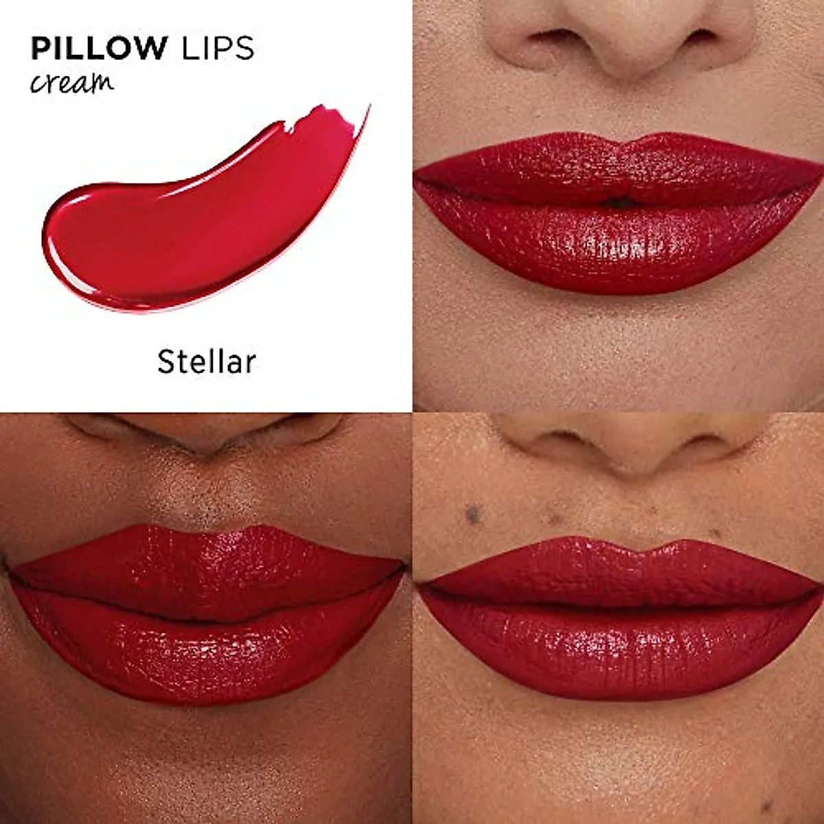 IT Cosmetics Pillow Lips Lipstick, Stellar - True Red with a Cream Finish - High-Pigment Color & Lip-Plumping Effect - With Collagen, Beeswax & Shea Butter - 0.13 oz