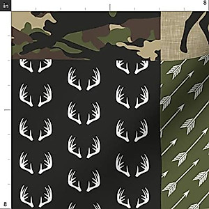 Spoonflower Fabric - Little Man Woodland Wholecloth Camouflage Camo Hunting Deer Boy Printed on Denim Fabric by The Yard - Bottomweight Apparel Home Decor Upholstery