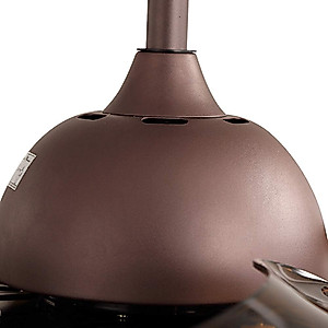 Lighting Groups 42" Retractable Ceiling Fans with LED Light Remote Control 4 Invisible Clear ABS Blades Livingroom Diningroom Fan Chandelier Indoor Ceiling Light Kits with Fans (Brown)