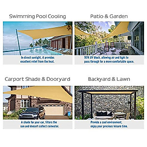 ABCCANOPY Sun Shade Sail, 17'x17'x23' UV Block Canopy Sun Awning for Patio, Deck, Backyard (Brown)