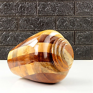 Handmade Mix Wood Urn | Cremation Ash Human Ashes Handcrefted Turn Wood Beautiful Urn | Male & Female Ashes Large Natural Wood & Natural Colour Adult Pet