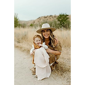 judith + lain Waffle Baby Blanket Boho Knit Swaddle - 39"x39" Neutral Receiving Blankets 100% Cotton | Gender Neutral Baby Registry Newborn Essentials