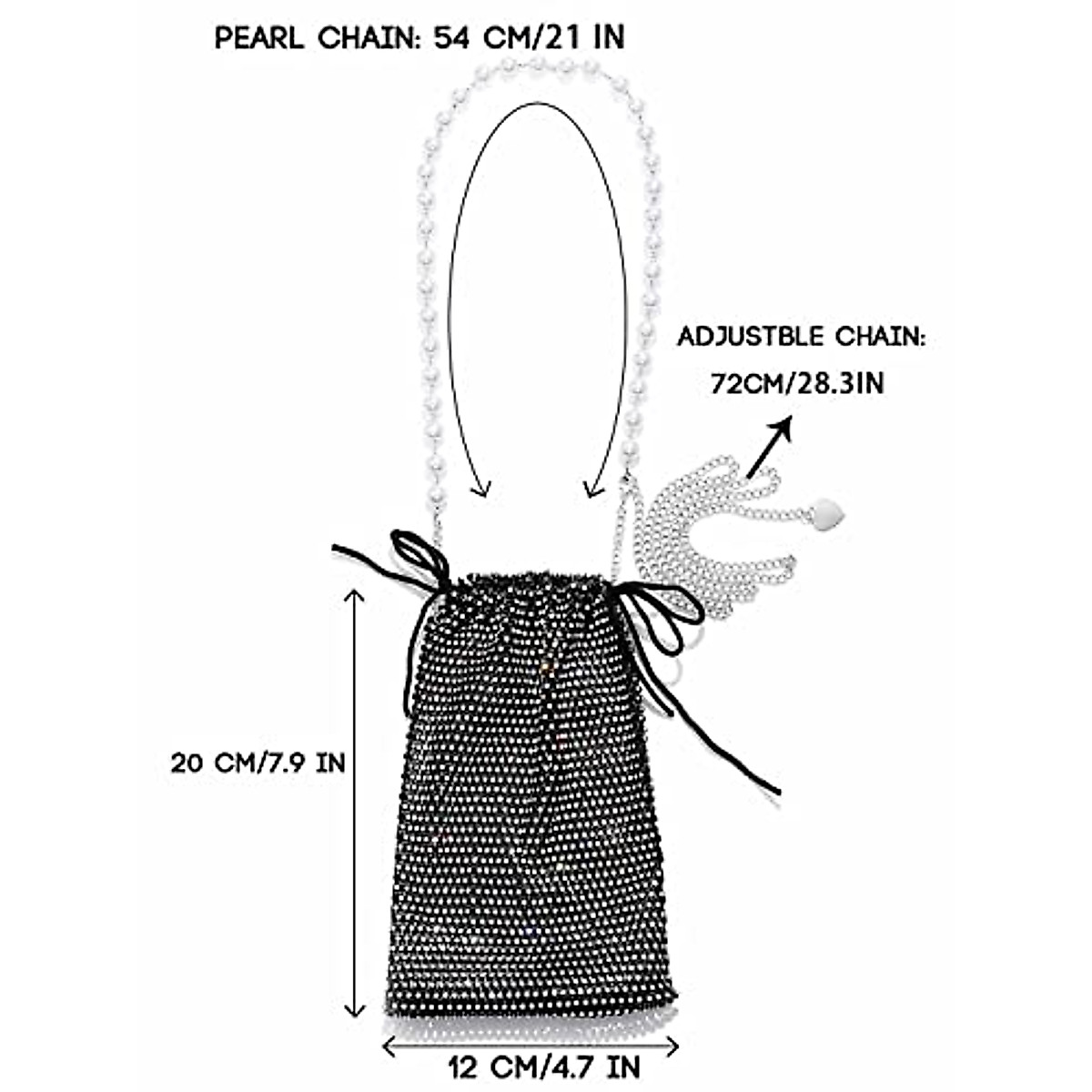 Yokawe Sparkly Crossbody Purse Rhinestone Evening Handbags Mesh Clutch Purses for Women Cell Phone Wallet