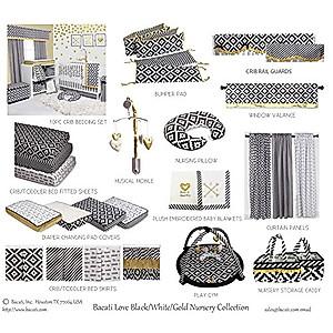 Bacati Love Baby A Countivity Gym with Mat, Black/Gold