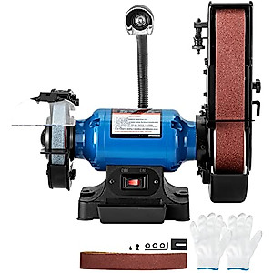 Happybuy 2 IN 1 2inch Belt Grinder for Knife Making 6inch 3450rpm per min Belt and Disc Bench Sander 90 Degree Belt Holder with Sturdy Base and LED Working Lamp