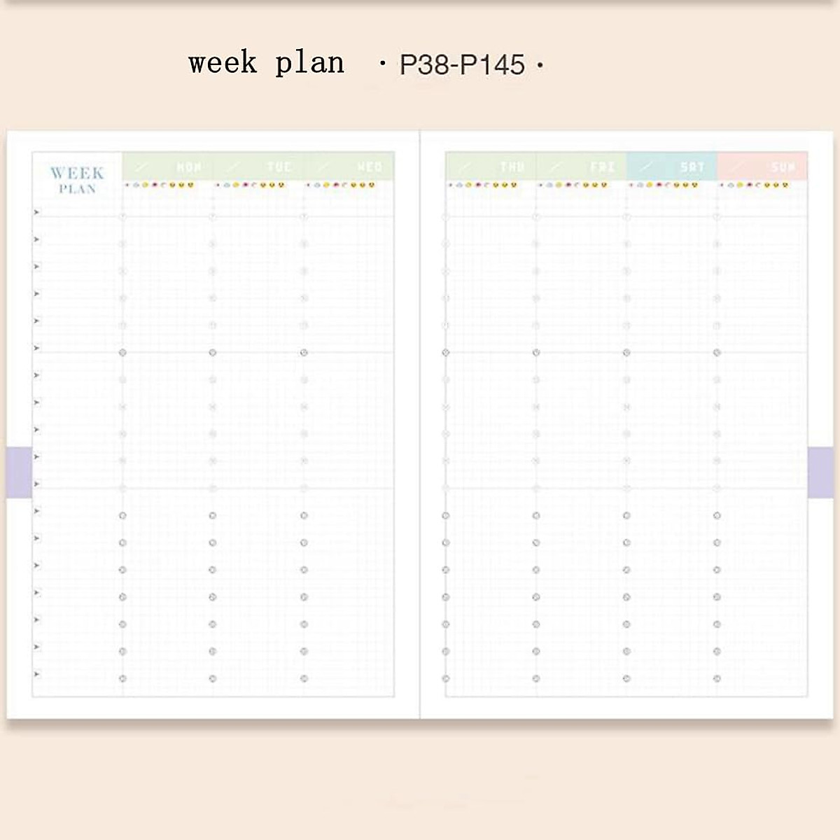 B6 Undated Monthly Weekly Planner Inner Core Time Management Weekly Schedule Book for Full Year Timeline Agenda Notebook Refill Paper (B6 inner core)