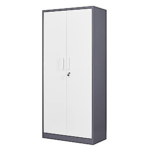 SISESOL Metal Storage Cabinet with Doors and Shelves, 71" Tool Storage Cabinet- Garage Cabinets and Storage System Kitchen Pantry Storage Cabinet with Adjustable Shelves Steel Storage Tall Cabinet
