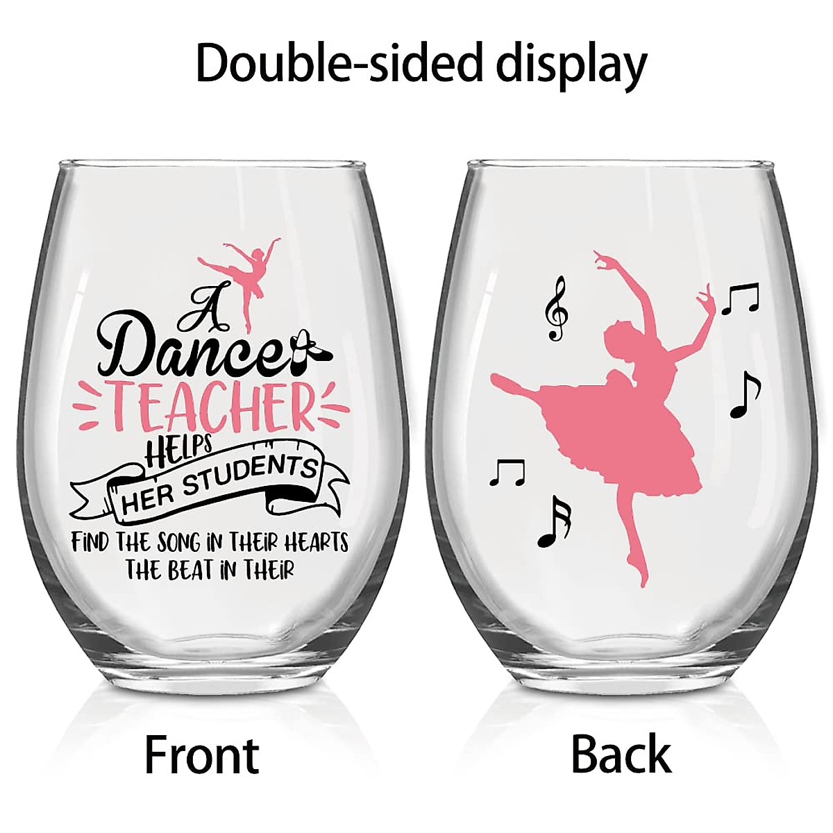 Pishovi Dance Teacher Wine Glass with Gift Box, Funny Dance Teacher Gifts for Instructor Women Wife Mom Sister, Birthday Gifts for Dance Teacher, Creative Gifts for Dancers
