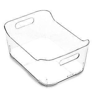 BINO | Plastic Storage Bins, Small | The SOHO Collection | Multi-Use Organizer Bins | Built-in Handles | BPA-Free | Pantry Organization | Home Organization | Fridge Organizer | Freezer Organizer