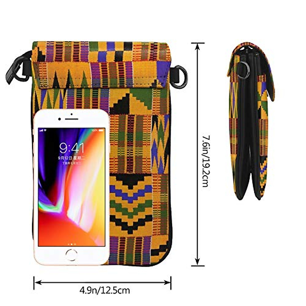 Print African Weaving Women'S Crossbody Handbags Phone Purses With Shoulder Strap Crossbody Bag Small For Women Men