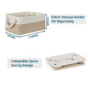 Temary Storage Baskets 13 Inch Fabric Storage Cubes Set of 6 Storage Baskets for Shelves Closet Baskets for Storage with Handles, Cloth Organizer Bins for Home, Office