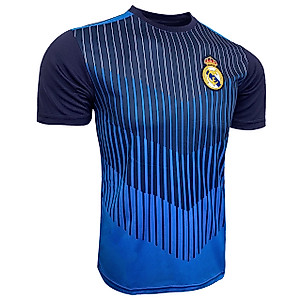 Icon Sports Men's Real Madrid Performance Gameday Shirt Jersey-Like, Adult Sizes Licensed Real Madrid Training Shirt | Medium Blue