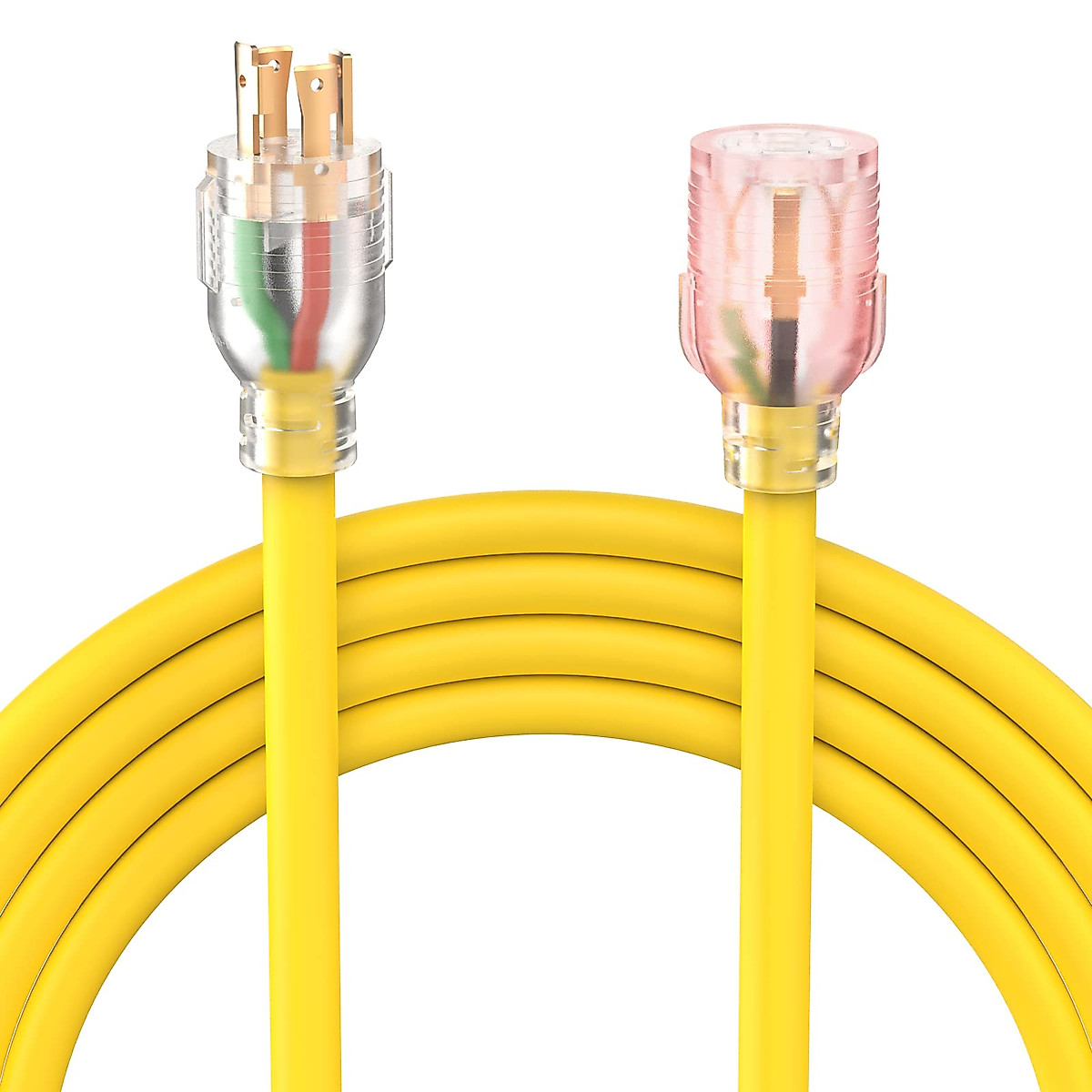 TOOLIOM Pre-Drilling 30A Generator Power Inlet Box 4 Prong NEMA L14-30P & L14-30P/L14-30R Generator Extension Cord 25FT