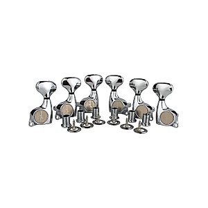 Guyker 6Pcs Guitar Machine Heads (3L + 3R) – 1:21 Sealed Tuning Key Pegs Tuners Set Replacement for ST Tele SG Style Electric or Acoustic Guitars – Chrome