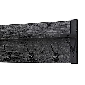 DKLGG Metal Shoe Rack with Coat Rack, Industrial 4-Tier Shoe Storage Organizer with Drawers for 12 Pairs, Shoe Shelf with Hooks & Adjustable Feet, Free Standing Shoe Racks for Entryway, Hallway(Black)