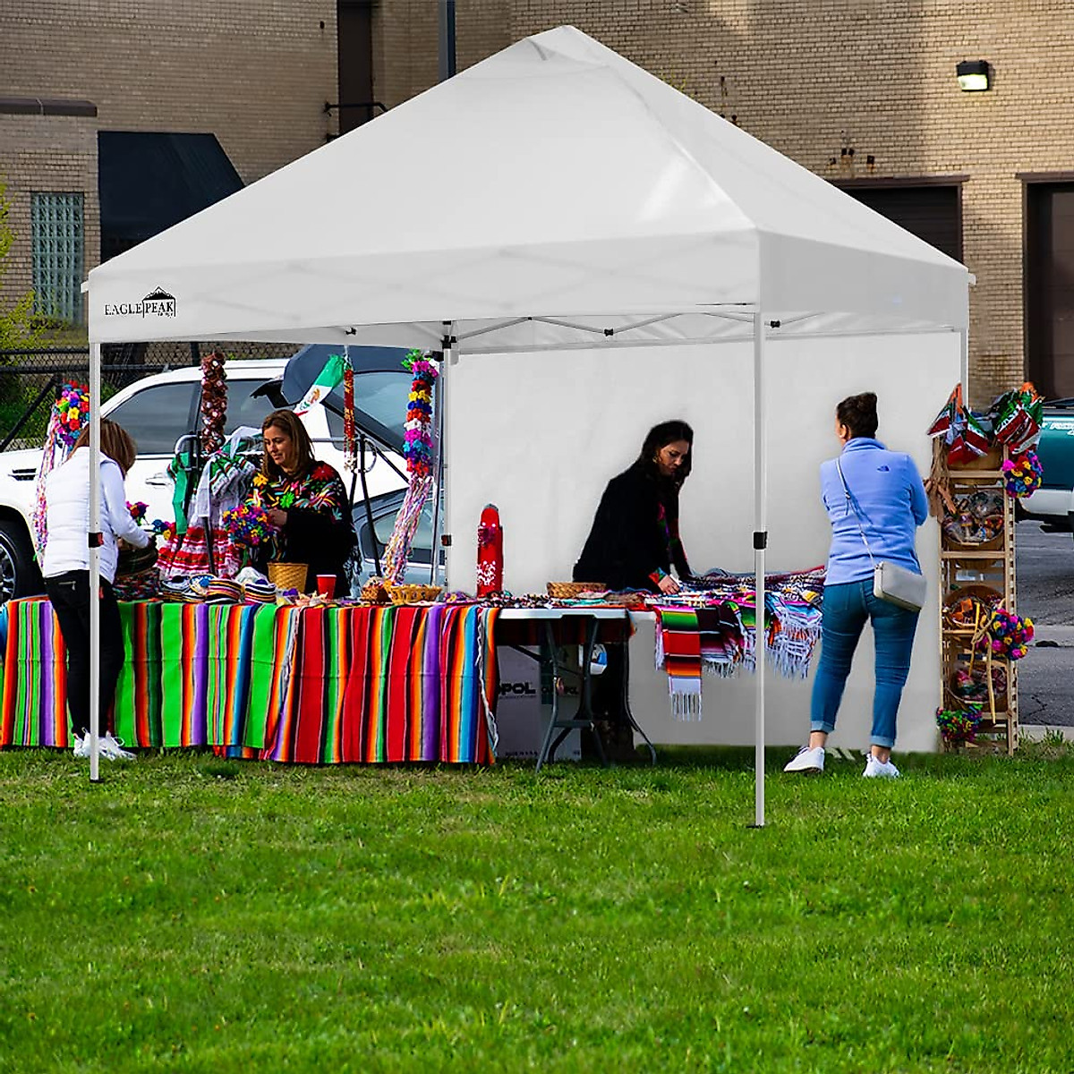 EAGLE PEAK Sunwall/Sidewall for 10 x 10 ft Commercial Pop Up Canopy Tent MarketPlace Canopy only, 1 Sidewall, White