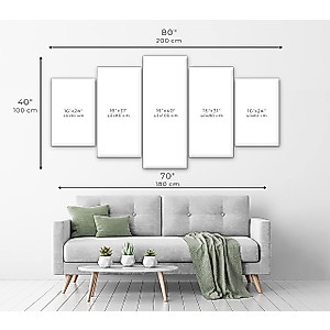 artgeist Textured Canvas Wall Art Flowers Lily 80x40 in - 5pcs Painting Canvas Prints Picture Artwork Image Framed Contemporary Modern Photo Wall Home b-A-0309-b-o