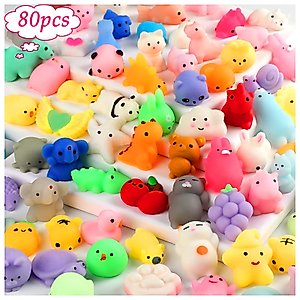 80pcs Mochi Squishy Toys, Mini Kawaii Squishy Fidget Toys Bundles Squishies Party Favors for Kids Gift for Easter Basket Stuffers Egg Fillers Birthday Classroom Prize Pinata Christmas Stocking