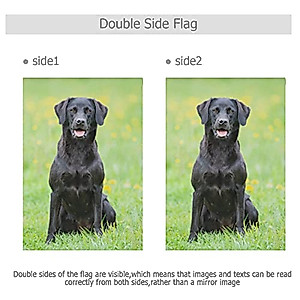 Hokkien Black Labrador Retriever Dog Garden Flag Double Sided 12 x 18 Inch, Yard Flags, Decorative Small Garden Flags, Outdoor Lawn and Garden Décor