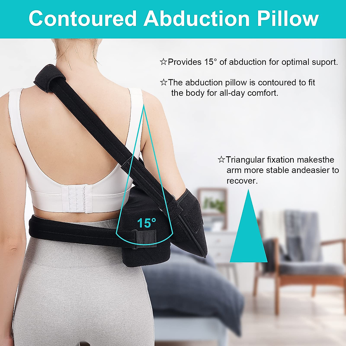 TANDCF bestlife Shoulder Abduction Sling with Removable Pillow & Exercise Ball, Shoulder & Arm Sling Immobilizer for Injury Support, Rotator Cuff, Surgery, Dislocated, Sublexion, Broken Arm