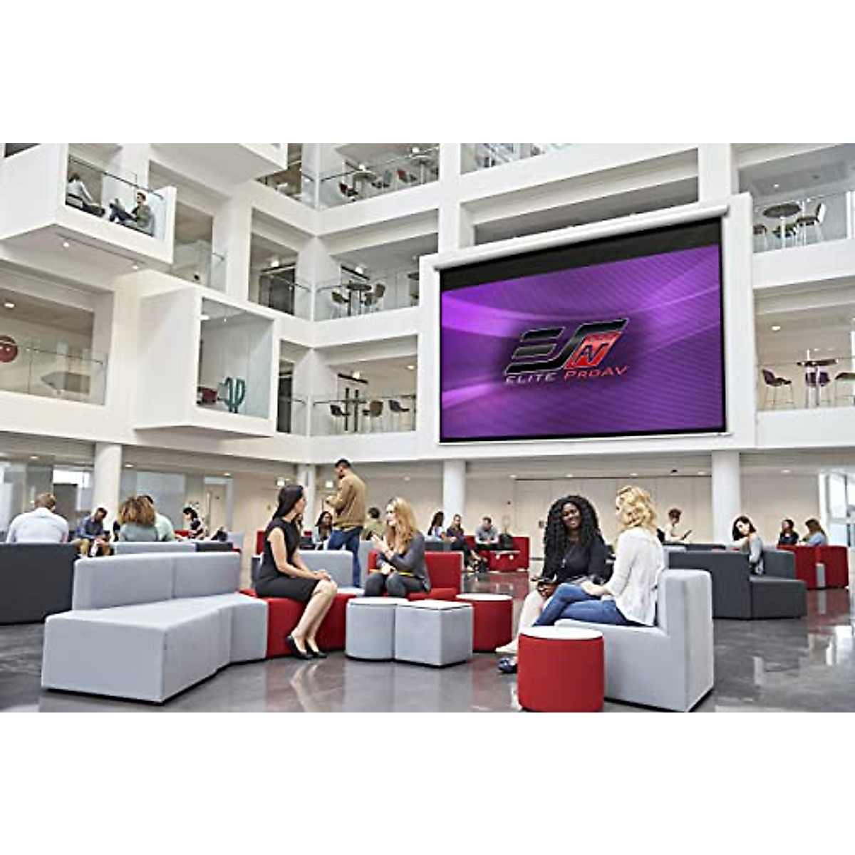 Elite Screens Manual Grande 2 Series, 180" Diag. 16:9, Manual Pull-Down Projection Screen, Office/Home/Movie Theater/Presentation, M180XWH2-G