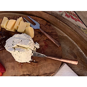 Foxglove Market Premium Cheese Knife Set - Set of 4 Hand-Forged Cheese Knives -Charcuterie Knife Set - Silver and Copper Stainless Steel - Cheese Knife Set For Charcuterie Board - Charcuterie Utensils