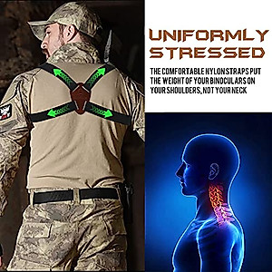 Binocular Harness Strap, X-shaped Decompression Binocular Strap, Binocular Chest Harness Suitable for Birding, Hunting, Hiking, and Rescue Activities