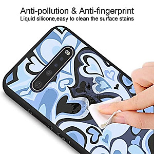 zaztify Phone Case for LG V60 ThinQ/ThinQ 5G UW, Lovely Irregular Blue Black Love Heart Lovecore Aesthetic Cute Pattern Shockproof Protective Anti-Slip Thin Slim Soft Phone Cover Shell
