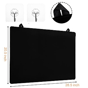 Yarlung Stove Top Cover for Electric Stove, Thick Glass Top Protector Mat for Cooktop, Washer Dryer Top, Prevents Scratching Expands Usable Space, 28.5''L x 20.5''W Black, 2 Hooks