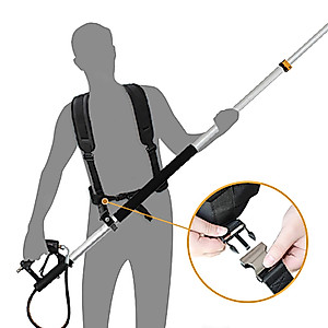 EDOU Pressure Washer Wand Belt Support - Adjustable Two-Shoulder Strap Harness for Telescoping Spray - Ideal for 18-24 ft Extension Wand