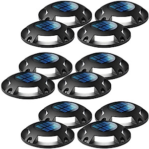 Home Zone Security Deck & Stair Solar Light Weatherproof No Wiring Black 12 Set