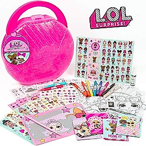 L.O.L. Surprise! Creativity Case by Horizon Group USA,Create, Play & Store,DIY Activity Case Including Paper Dolls,Coloring Pages,Makers,Crayons,Glitter Glue,Scratch Art,Stickers & More.Hot Pink