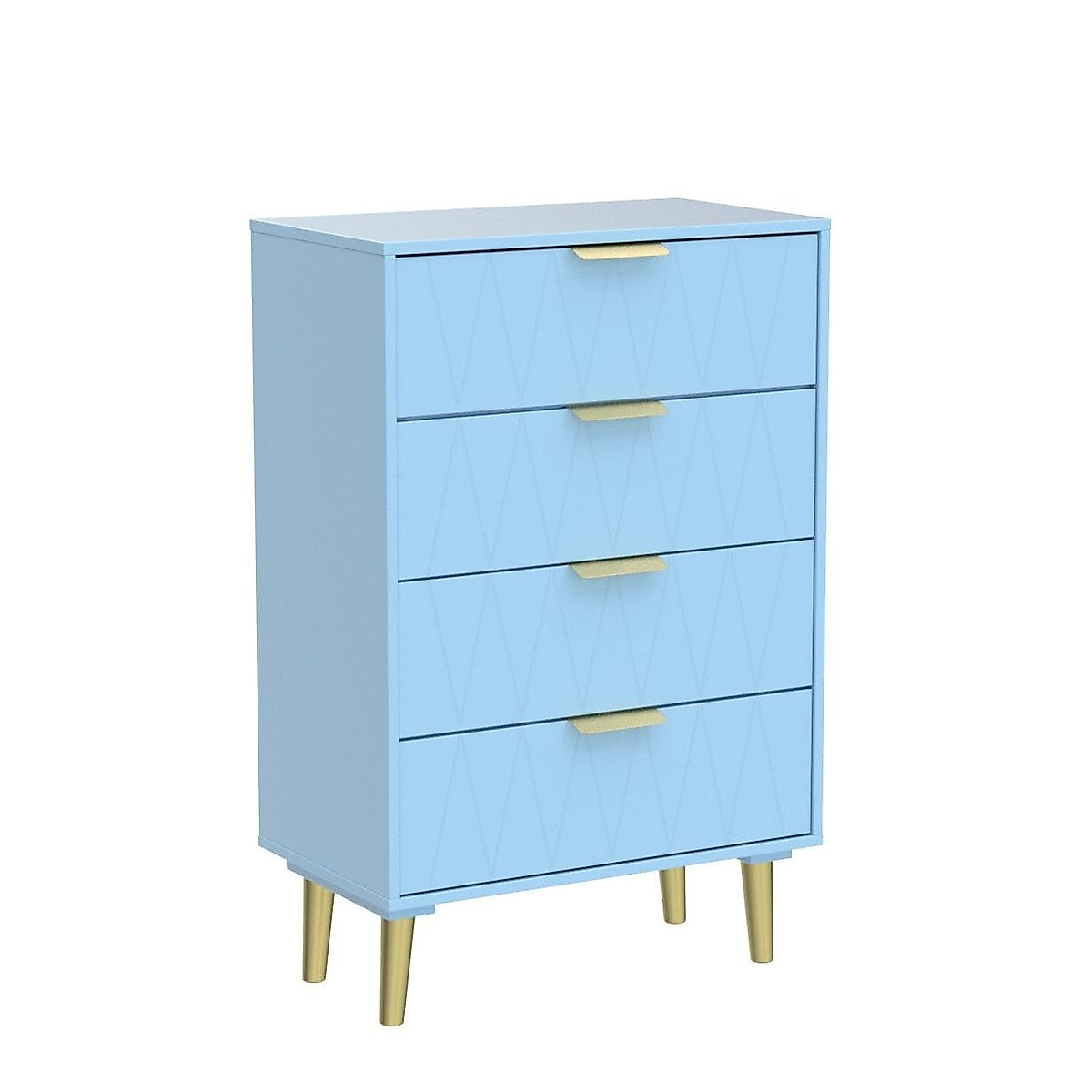 NOVALLA 4 Drawer Dresser, Chest of Drawers, Modern Dresser with Storage, Organizer Unit for Bedroom, Living Room, Hallway, Entryway, Closet(Blue)