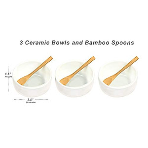 Picnic at Ascot Bamboo Cheese Board/Charcuterie Platter - Includes 3 Ceramic Bowls with Bamboo Spoons - 13" x 13" - Designed and Quality Checked in the USA