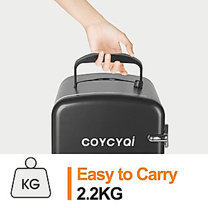COYCYQI Mini Fridge for Skincare, 4L/6 Can Small Personal Beauty Cooler and Warmer, Portable USB Refrigerator for Bedroom, Makeup, Beverage, Home, Ravel (Black)