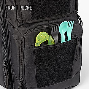 Tactical Baby Gear TBG - MOD Diaper Bag Backpack for Men w/Changing Mat - Modular Panel System (Black)