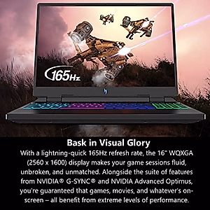 Acer Nitro 16 Gaming Laptop | Intel i5-13500H | NVIDIA GeForce RTX 4050 Laptop GPU | 16" 2560 x 1600 165Hz IPS G-SYNC Display | 8GB DDR5 | 512GB Gen 4 SSD | Wi-Fi 6 | RGB Backlit KB | AN16-51-56VR