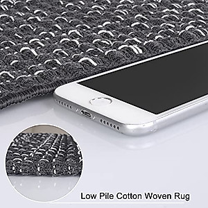 Seavish Laundry Room Mat Washable Rug 3'x5' Dark Grey Braided Rugs Farmhouse Clearance Bohemian Decor Bedroom Indoor Outdoor Carpet for Entryway Kitchen Living Room