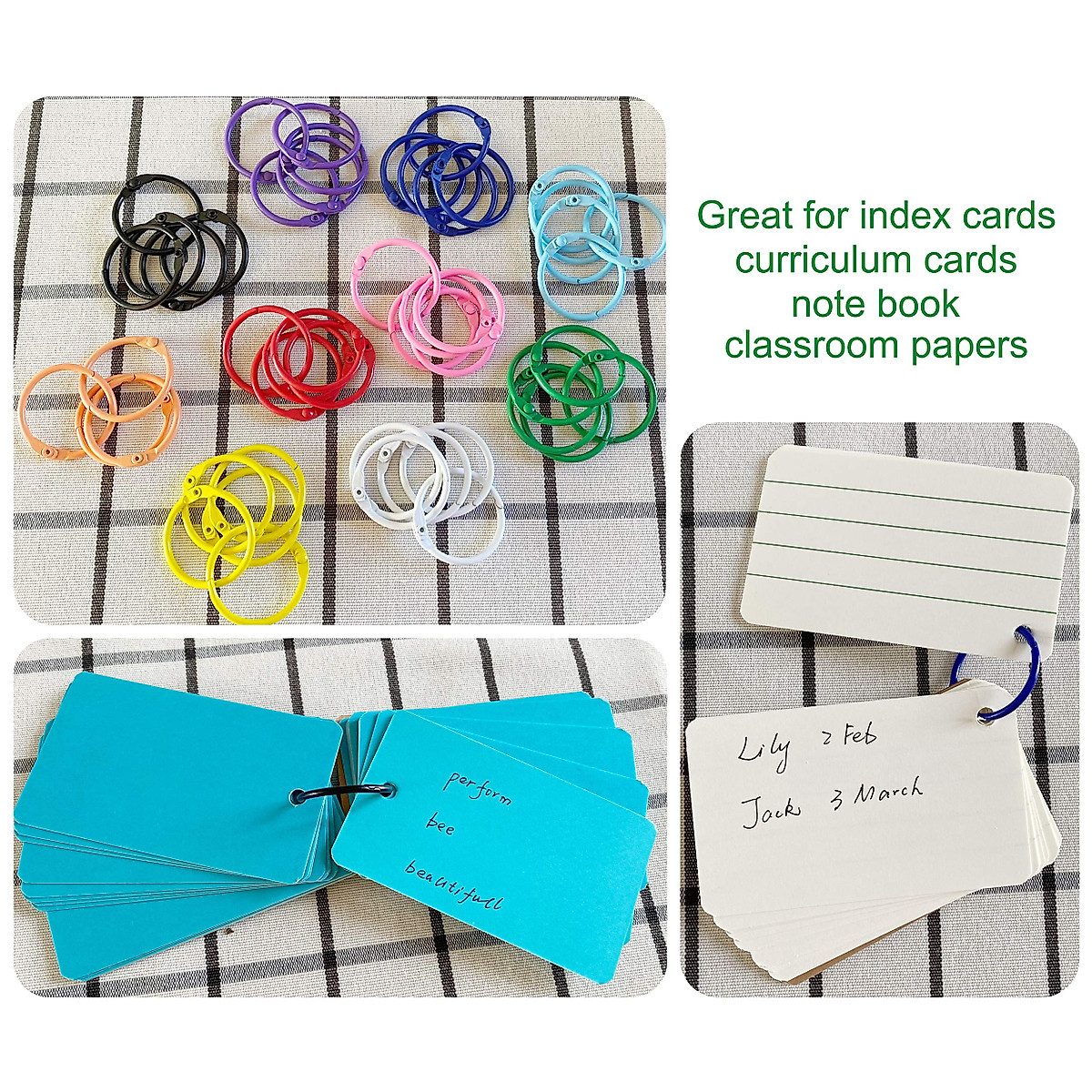 Keychains or Key Rings, Loose Leaf Binder Rings for Key Chains, Card Rings, Clip Rings for Book Rings, School, Home or Office (50Pcs 1 inch)