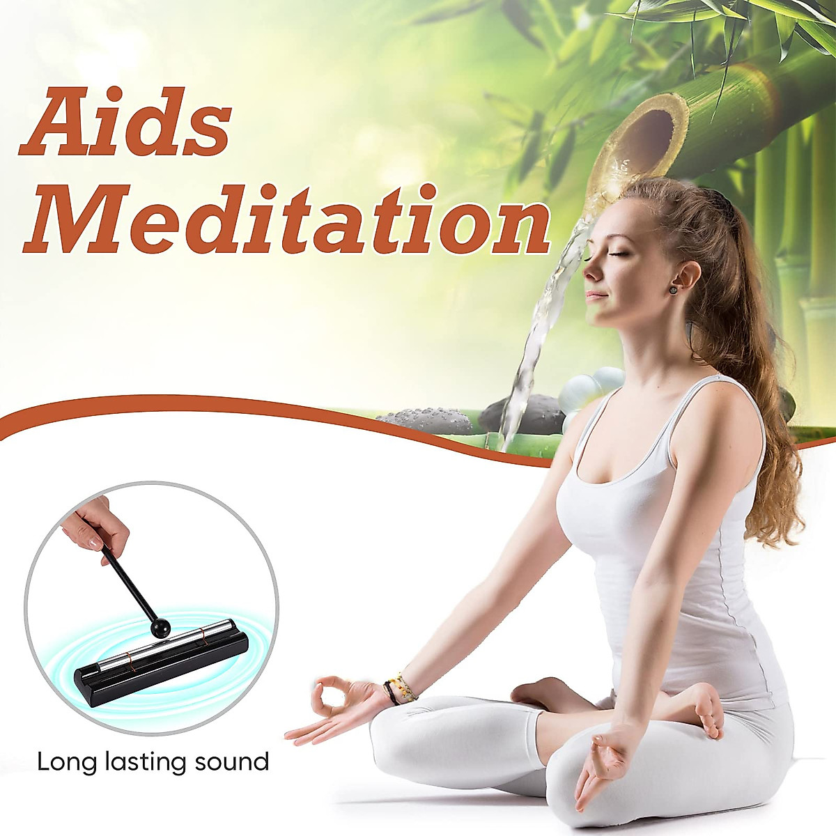 Konohan Classroom Chime Meditation Chimes Teacher Chime Hand Bell Chimes for Classroom Management Mindfulness Reminder Bell with Mallet Storage Bag for Teacher Gift Prayer Yoga Music