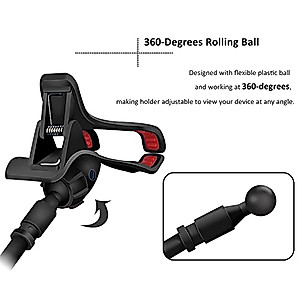 ZTON Cell Phone Holder, Universal Mobile Phone Stand, Lazy Bracket, Flexible Long Arms Clip Mount for iPhone, LG etc. in Office Bedroom Desktop (Black)