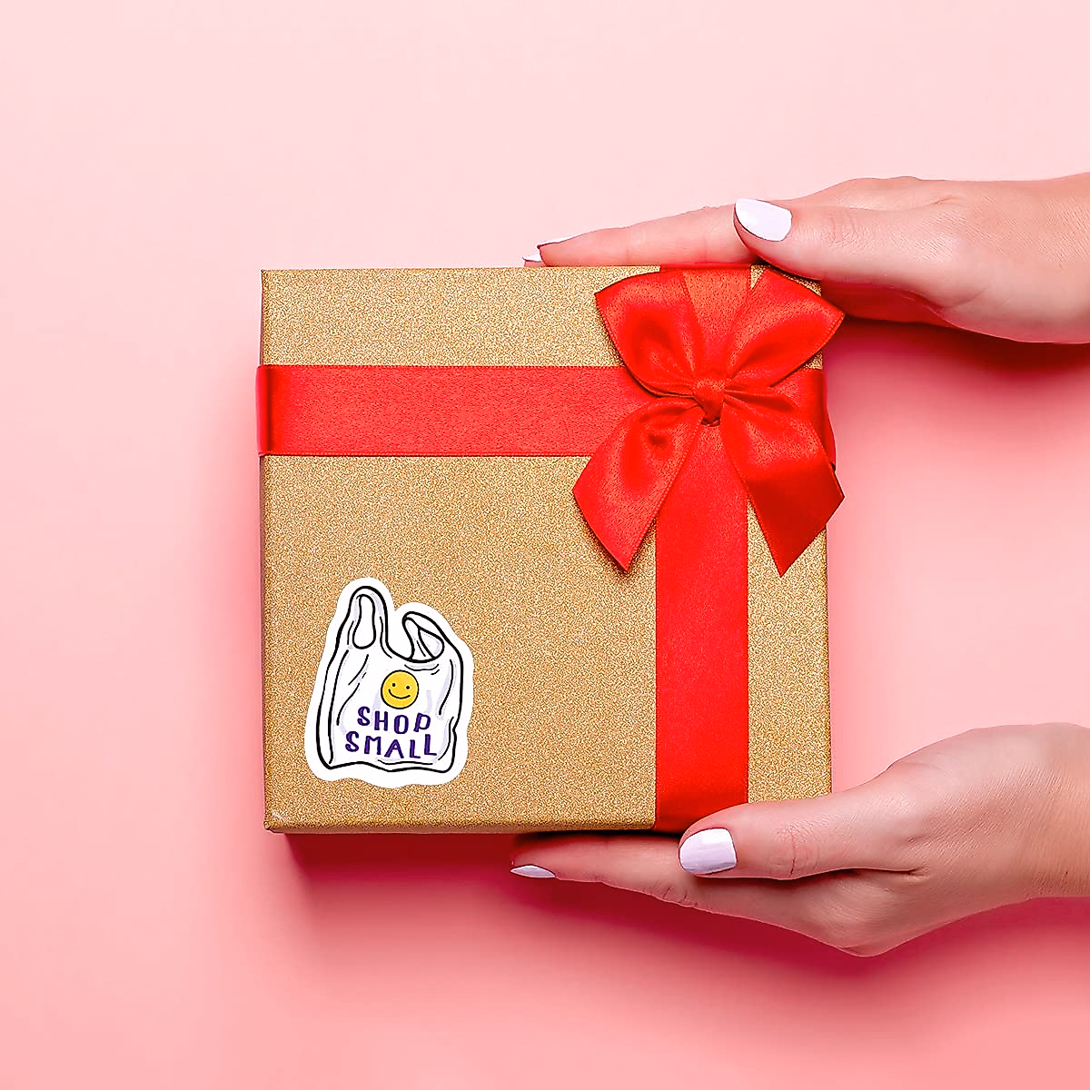 Littlefa 1.5” Shop Small with Environmental Bag Stickers,Thank You Stickers,Bakeries Stickers,Handmade Stickers,Small Business Stickers, Envelopes Stickers, Gift Bags Packaging 500 PCS