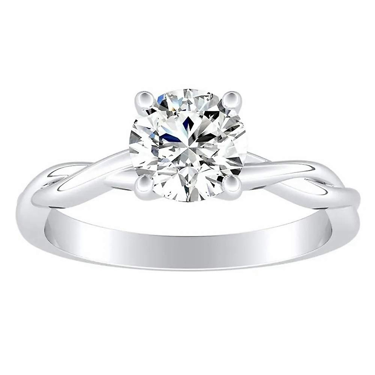 Blocaci 1 Carat Solitaire Classic Round Engagement Rings for Women Moissanite Rings 925 Sterling Silver 10K 14K 18K Gold Wedding Anniversary Rings Free Engraving (925 Sterling Silver)