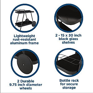 Novogratz Poolside Barbie Bar Cart, Charcoal
