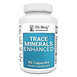 Dr. Berg's Trace Minerals Enhanced Complex - Complete with 70+ Nutrient-Dense Health Mineral - 100% Natural Ingredients - Dietary Supplements - 60 Capsules