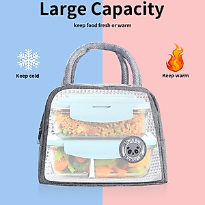 2 Pcs Lunch Bags, Insulated Lunch Bag, Reusable Cooler Lunch Tote Bag, Lunch Organizer Lunch Holder Lunch Box Bags with Pockets for Women/Men, Work, Picnic,Travel