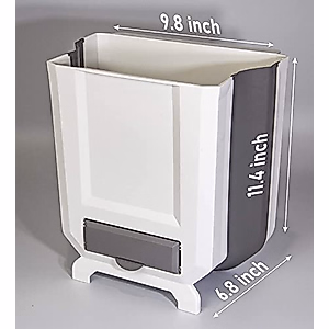 ARTHYS Hanging Trash Can for Kitchen Cabinet Door (White)