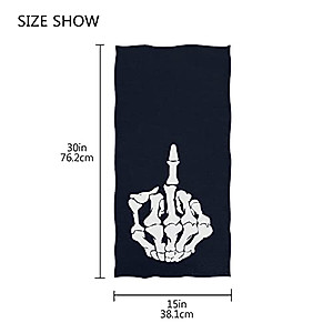 SWADAZA Skull Hand Towel, Cotton Highly Absorbent Lightweight Towel Perfect for Bathroom Gym Yoga Spa Pool 15" x 30"