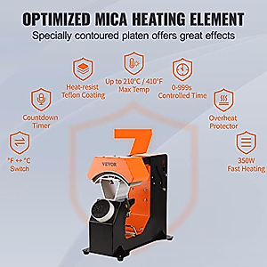 VEVOR 3-in-1 Auto Hat Heat Press Machine for Caps - No Crease, Automatic Release&Press Knob-Style Digital Control Panel, with 3pcs Interchangeable Platens(6.6" x 2.7", 6.6" x 3.8", 6.1" x 3")